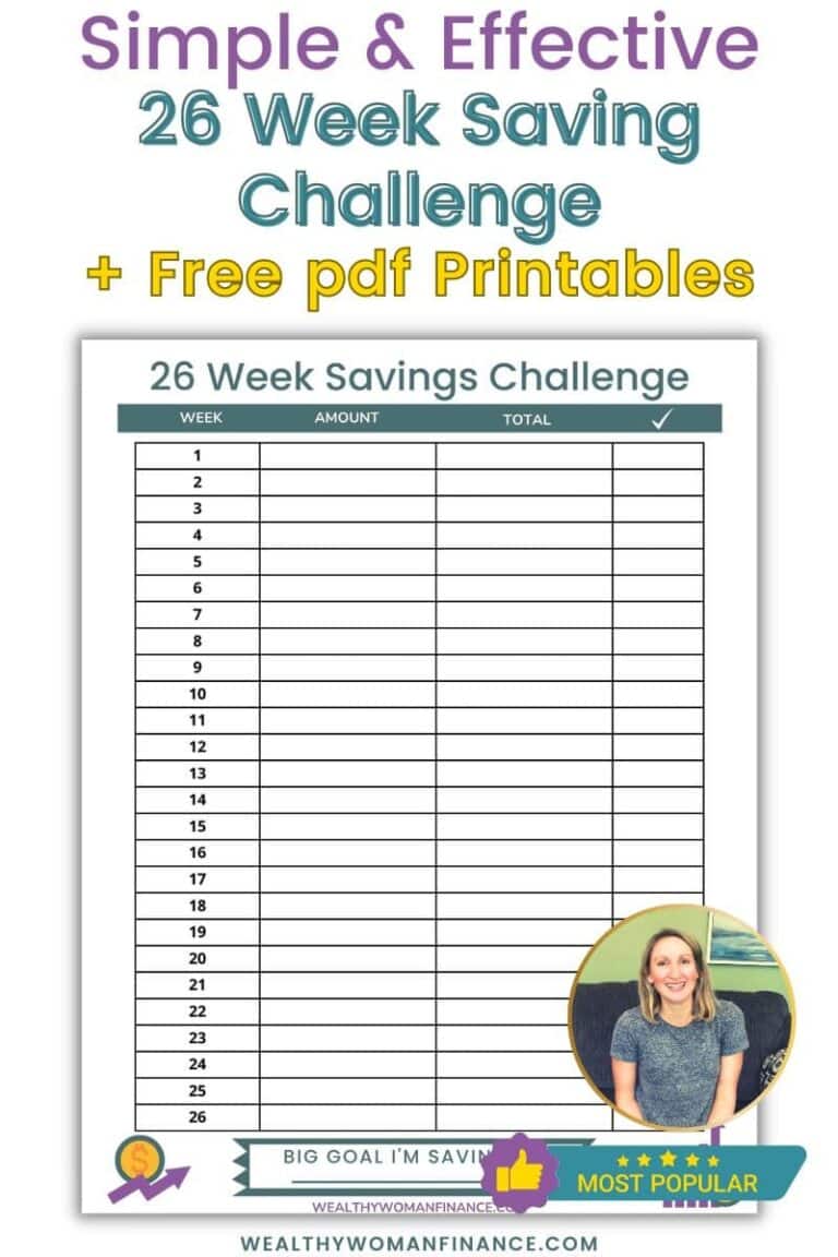 Free 26 Week Savings Challenge Printable (save $1,000+ in 2025)